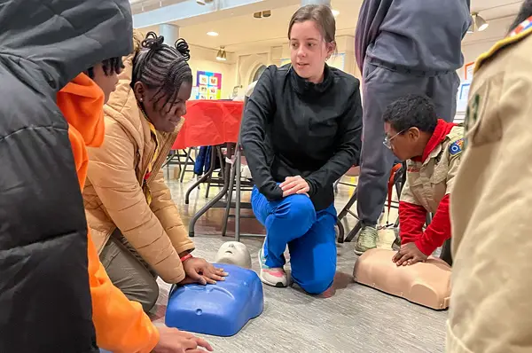 Boy Scouts Gain Critical First Aid Skills with Help From PCOM Volunteers